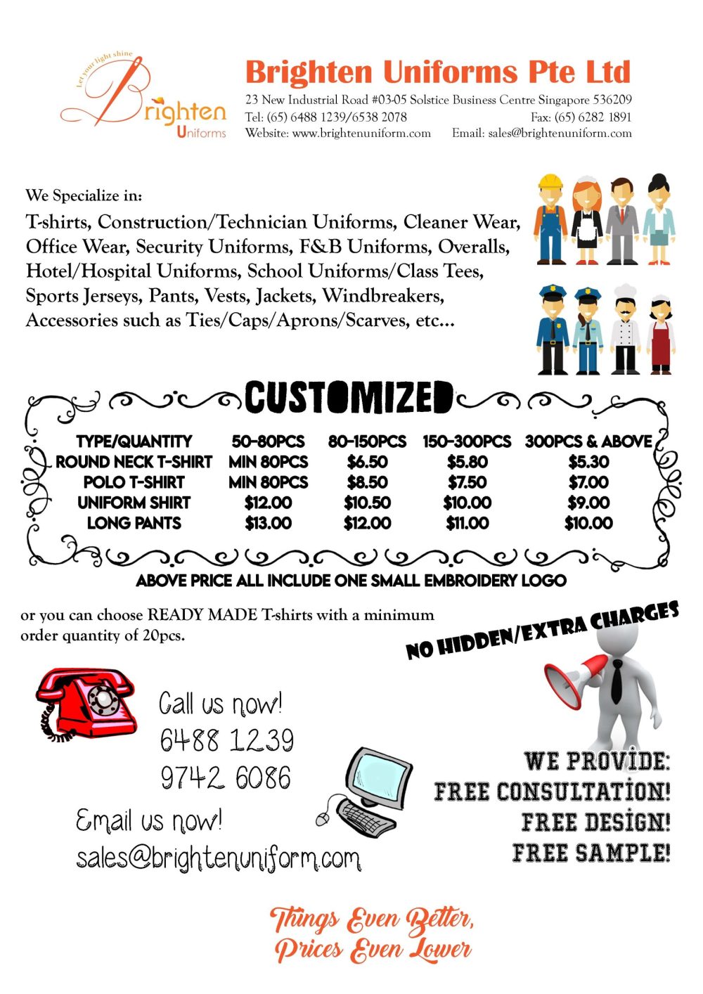 Uniform Supplier Singapore | Brighten Uniforms Pte Ltd